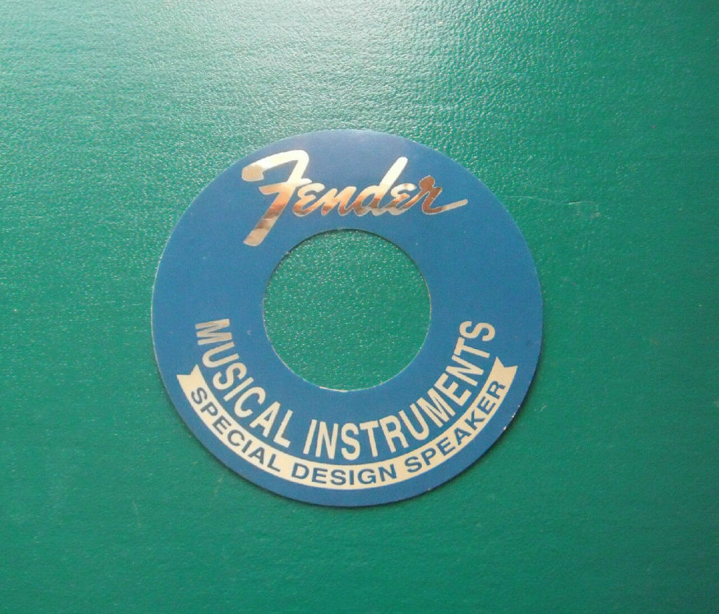 Fender Speaker Label Blue & Chrome 2"5/8 - Guitar and Amp Parts